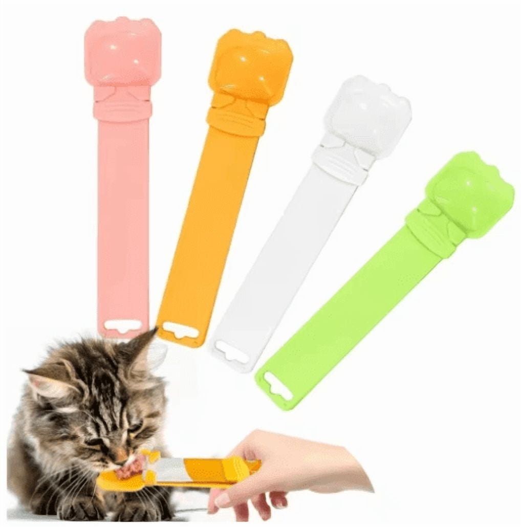 Kingtowag Cat Feeding Spoon Set 4pcs, Sliding Pet Spoon Lickable ...