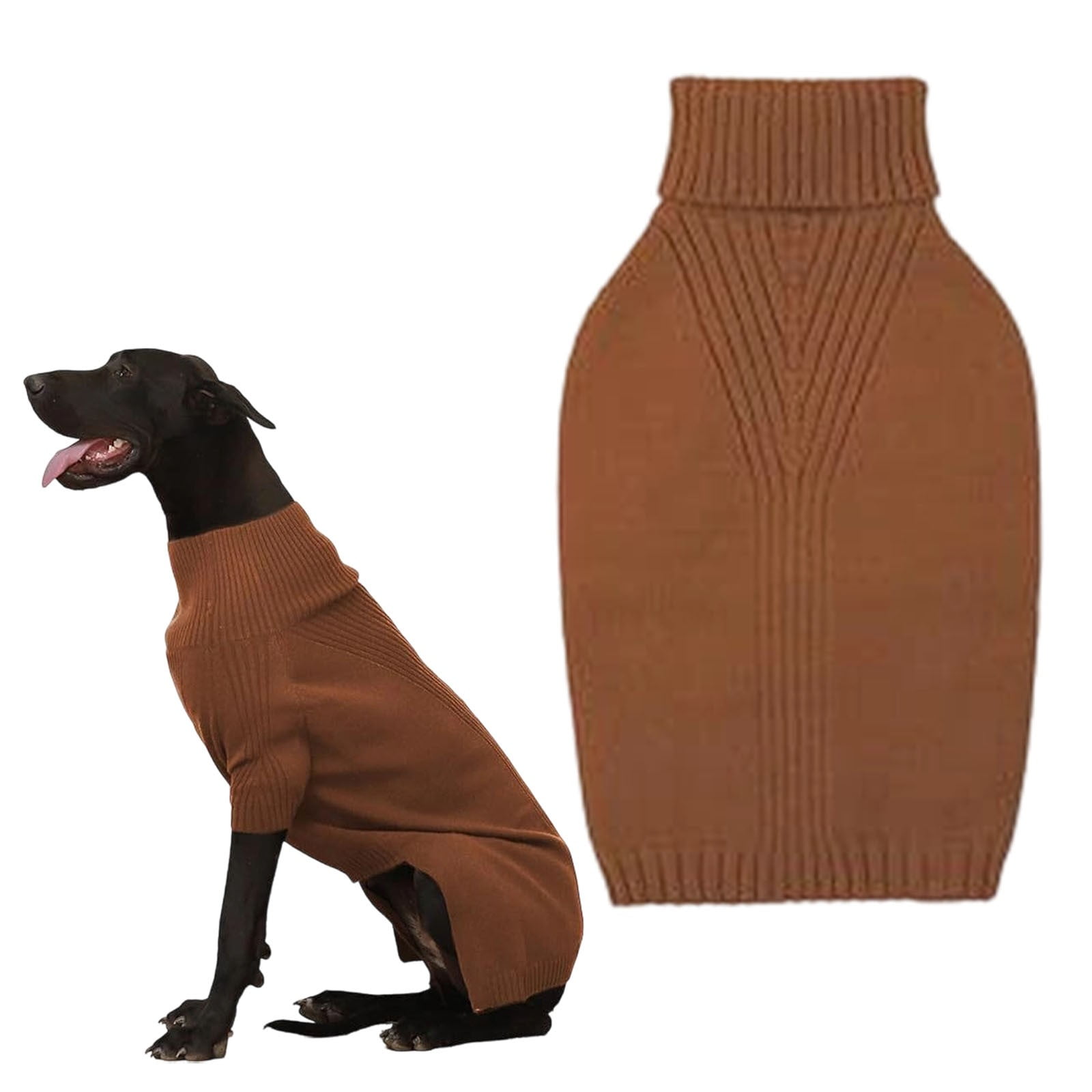 Kingtowag Coffee Color Dog Pullover Size XXXXL, Thermal Knit Christmas ...