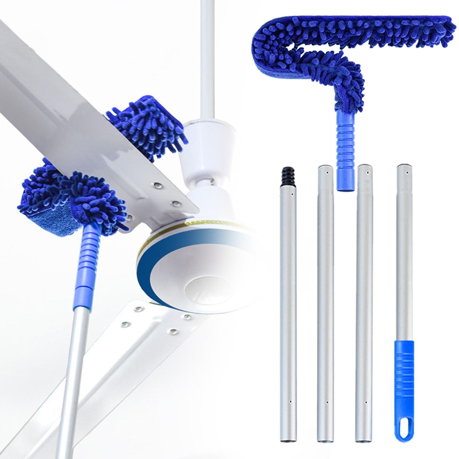 Kingtowag (Long Handle Brush for Ceiling Fans), Extendable Dusting Kit Flexible Cleaning Brush ...