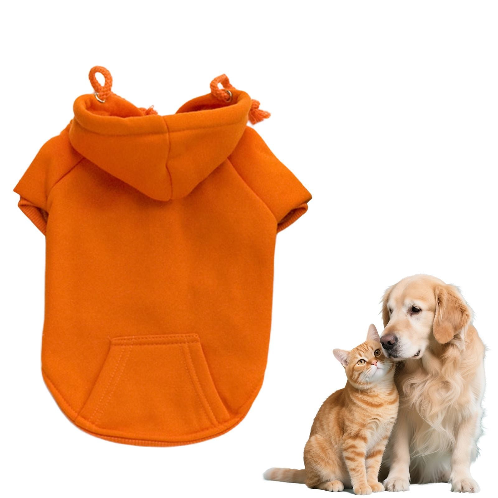 Kingtowag Orange Pet Clothes Autumn Winter Size XL, Basic Dog Hoodie ...
