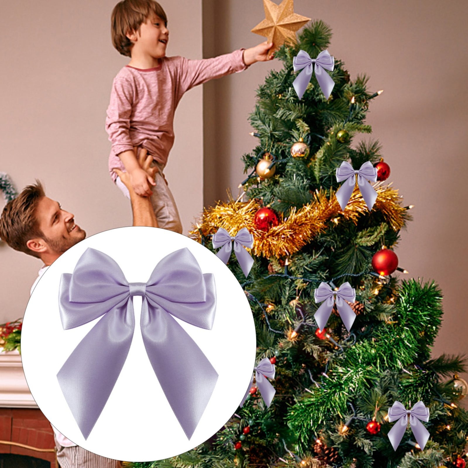 Kingtowag Taro purple velvet bows for Christmas tree, Velvet bows for ...
