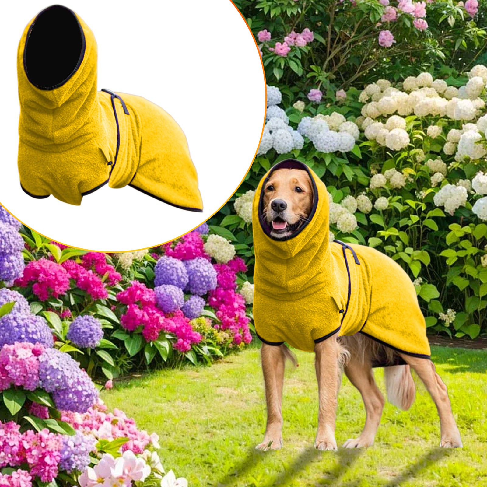 Kingtowag Thick Winter Pet Coat Yellow XXXXL, Autumn Winter Warm Dog ...