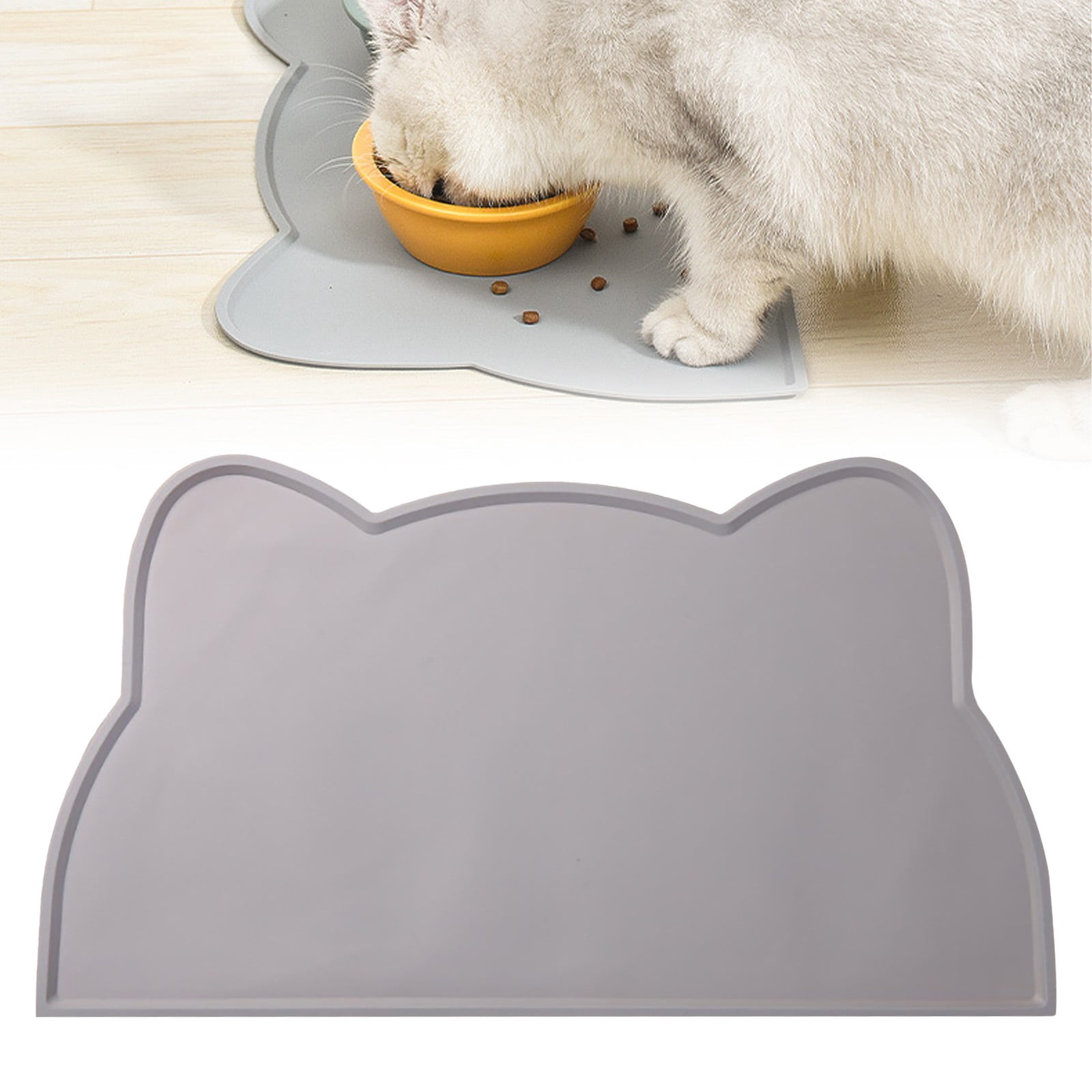 Kingtowag Waterproof Pet Feeding Mat Gray 44x24, Non Spill Placemat for ...