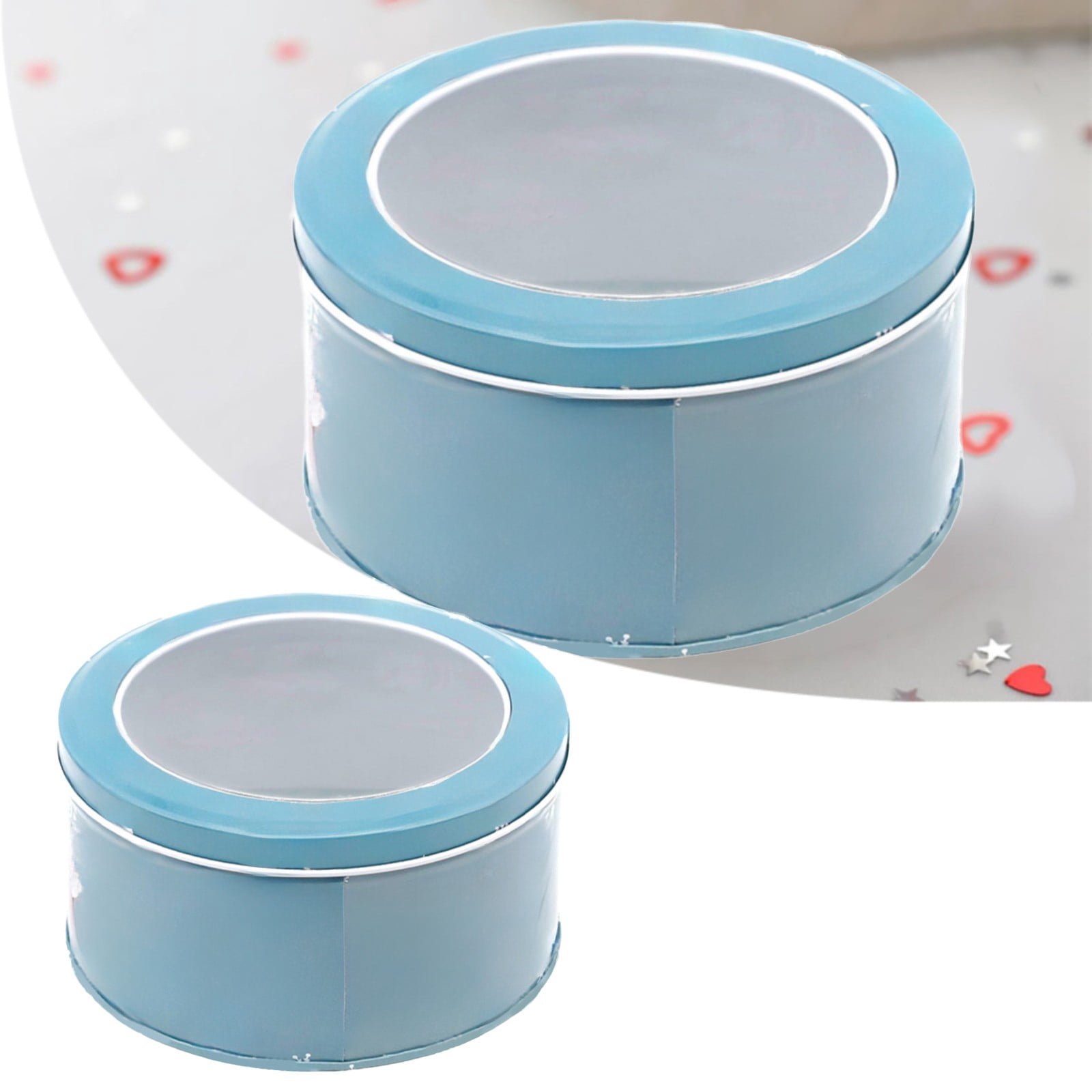 Kingtowag Window Cookie Tins, 4 Round Cookie Tins - Window Lids for ...