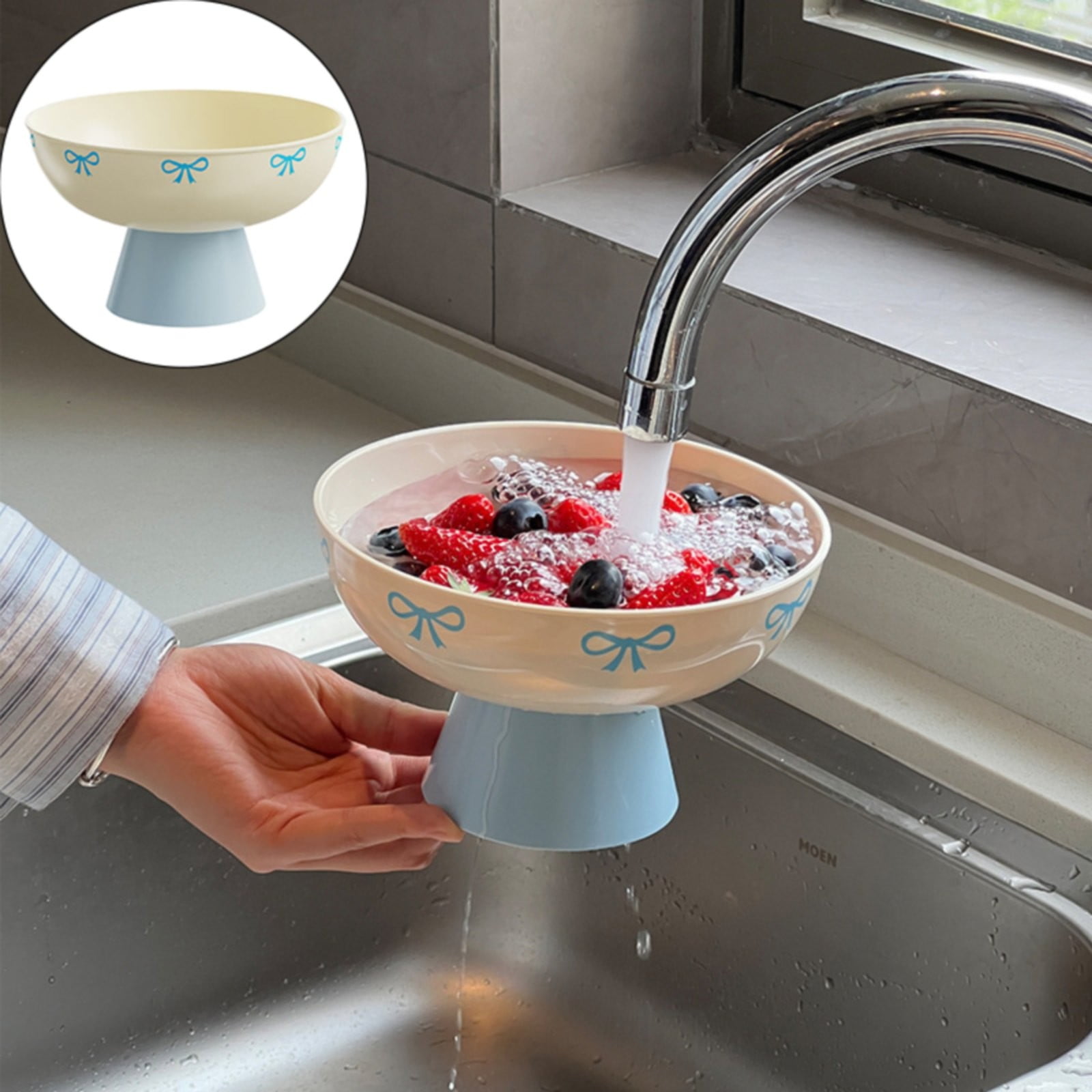 Kingtowag (With Removable Drain Pedestal), Plastic Bowl for Kitchen ...