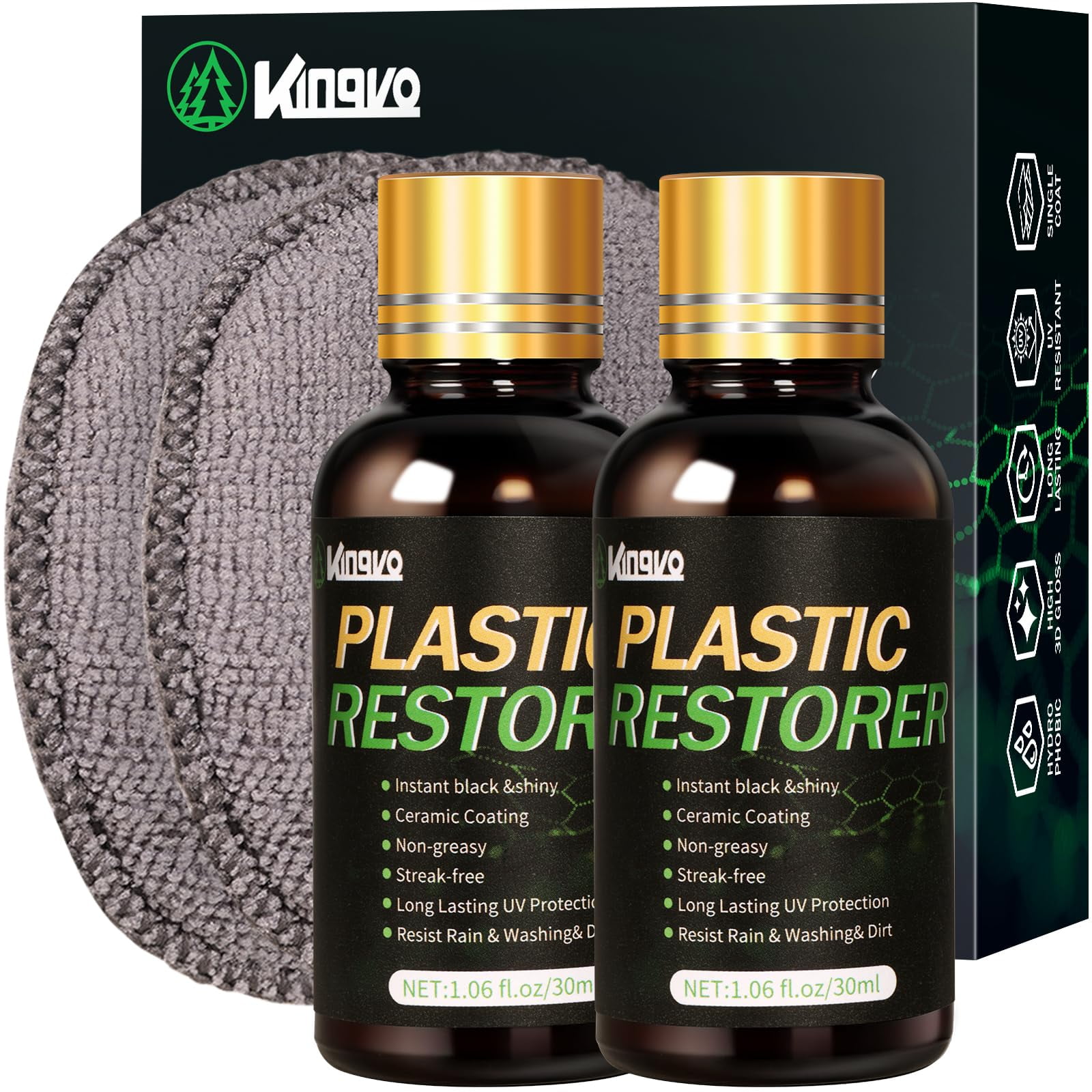 Kingvo Plastic Restorer for MMF7 Cars, Black Plastic Trim Restorer Cars ...