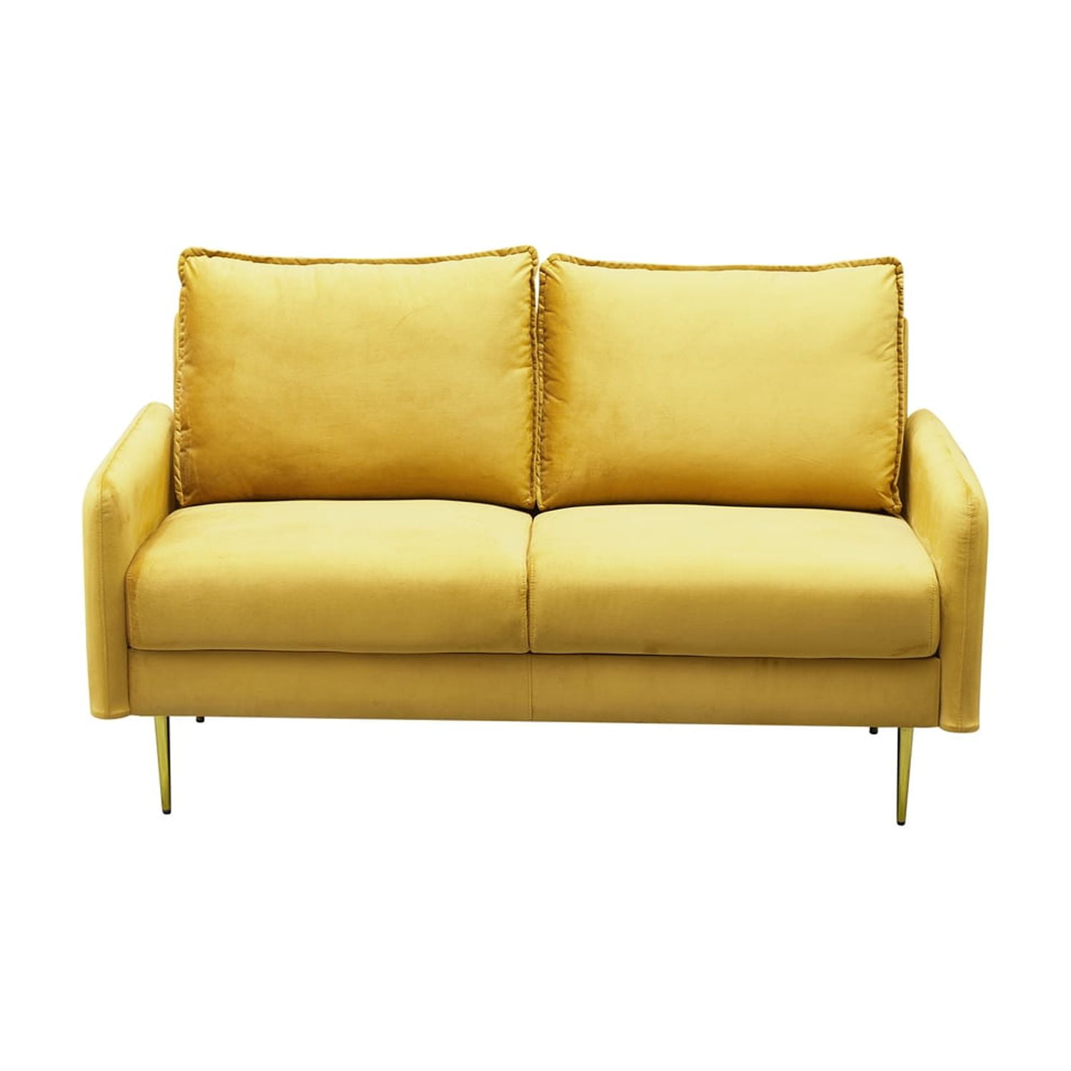 Kingway Furniture Almor Velvet Living Room Loveseat in Goldenrod ...
