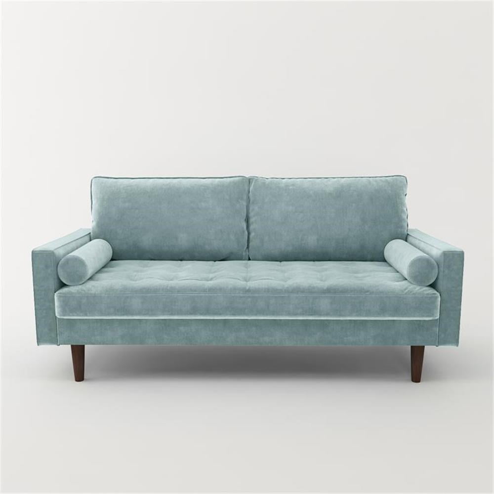 Kingway Furniture Mid-Century Genoa Velvet Living Room Sofa in Grayish ...