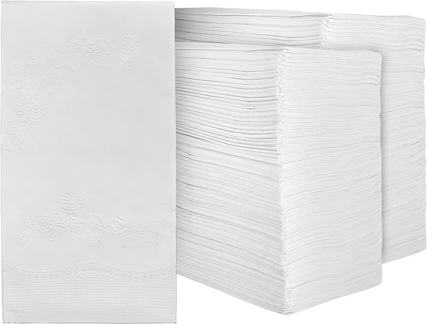 Kingzak White Dinner 16.5"X15" Eight Fold 2-Ply Pack of 200 Napkin, 200 ...