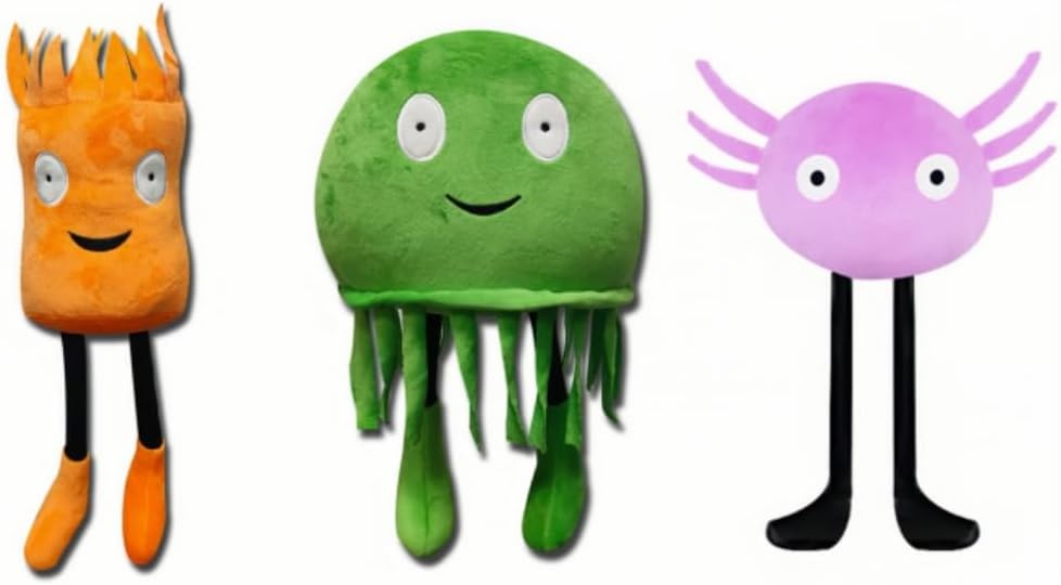 Kinitopet Plush, 3Pcs Kinito The Axolotl, Sam The Sea Anemone and Jade ...