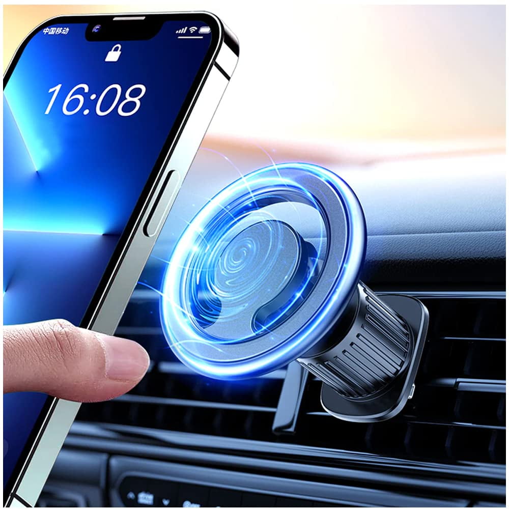 Kinizuxi Mag-Safe Car Mount for iPhone 14, Black, 360 Rotation Magnetic ...