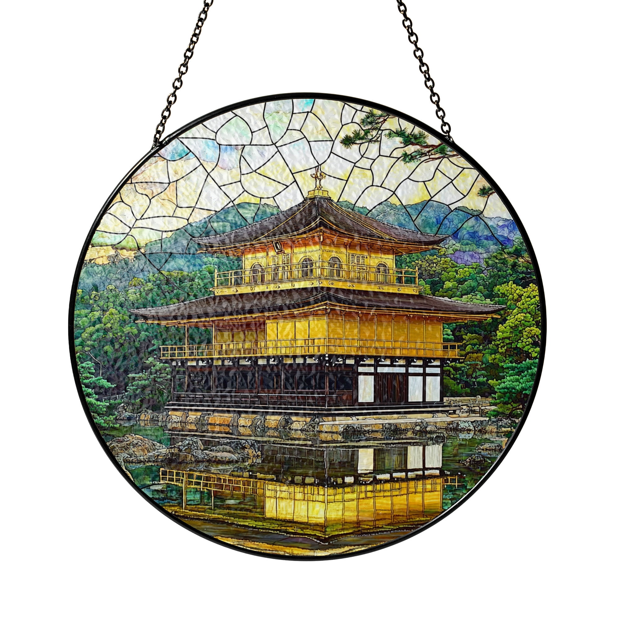 Kinkaku-ji (Golden Pavilion) Stained Glass Suncatcher - Custom Name ...