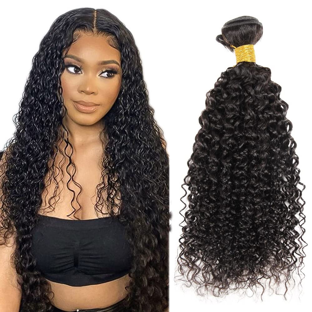 Kinky Curly Brazilian Bundle Remy Hair Weaves Real Human Hair Extensions Natural Black Grade 8A ...