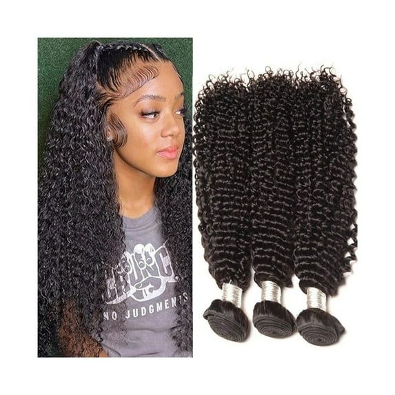 Kinky Curly Human Hair Extensions 1 3 4 Bundles Brazilian Remy Hair ...