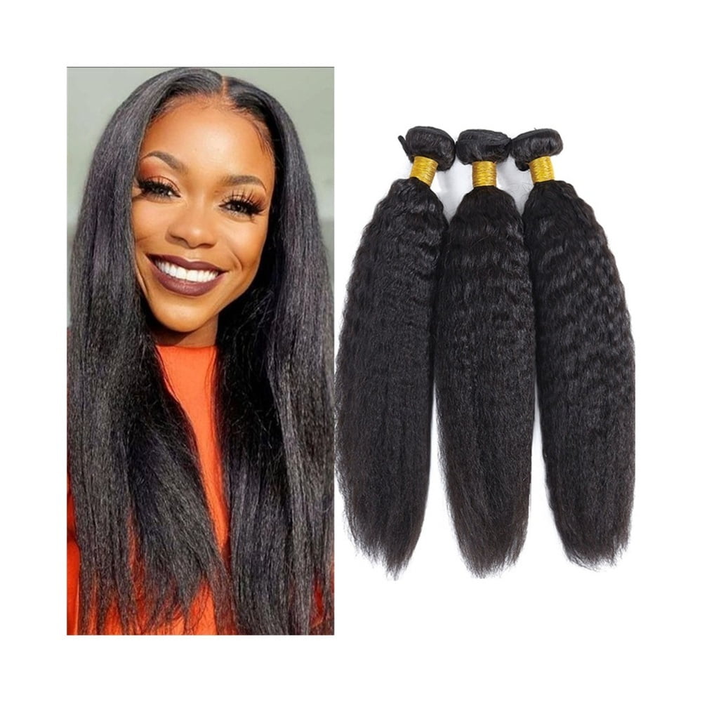 Kinky Straight Hair Bundles Brazilian Virgin Hair Extensions 1/3 ...
