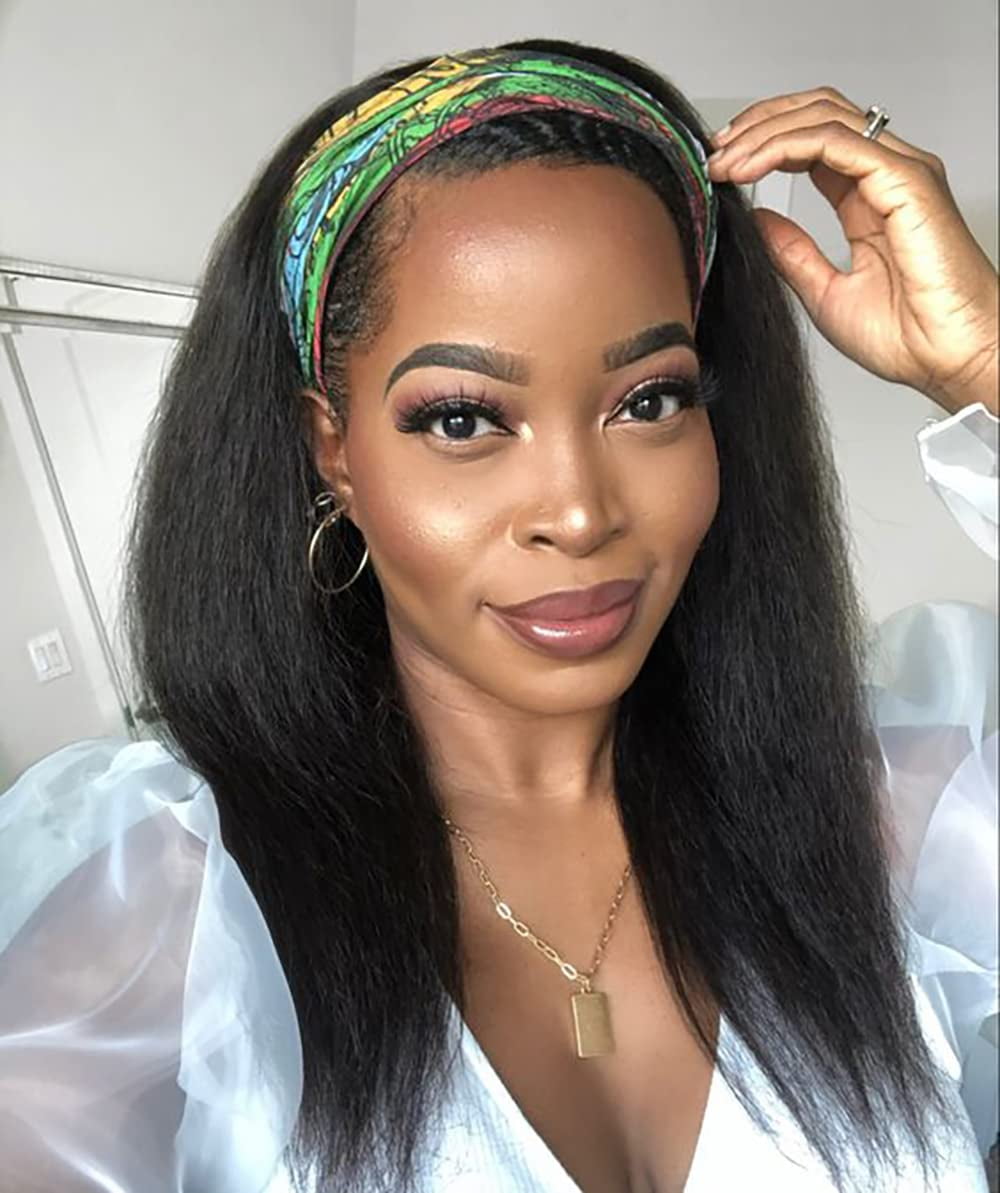 Kinky Straight Headband Wig, Soft & Natural as Human Hair, Glueless ...