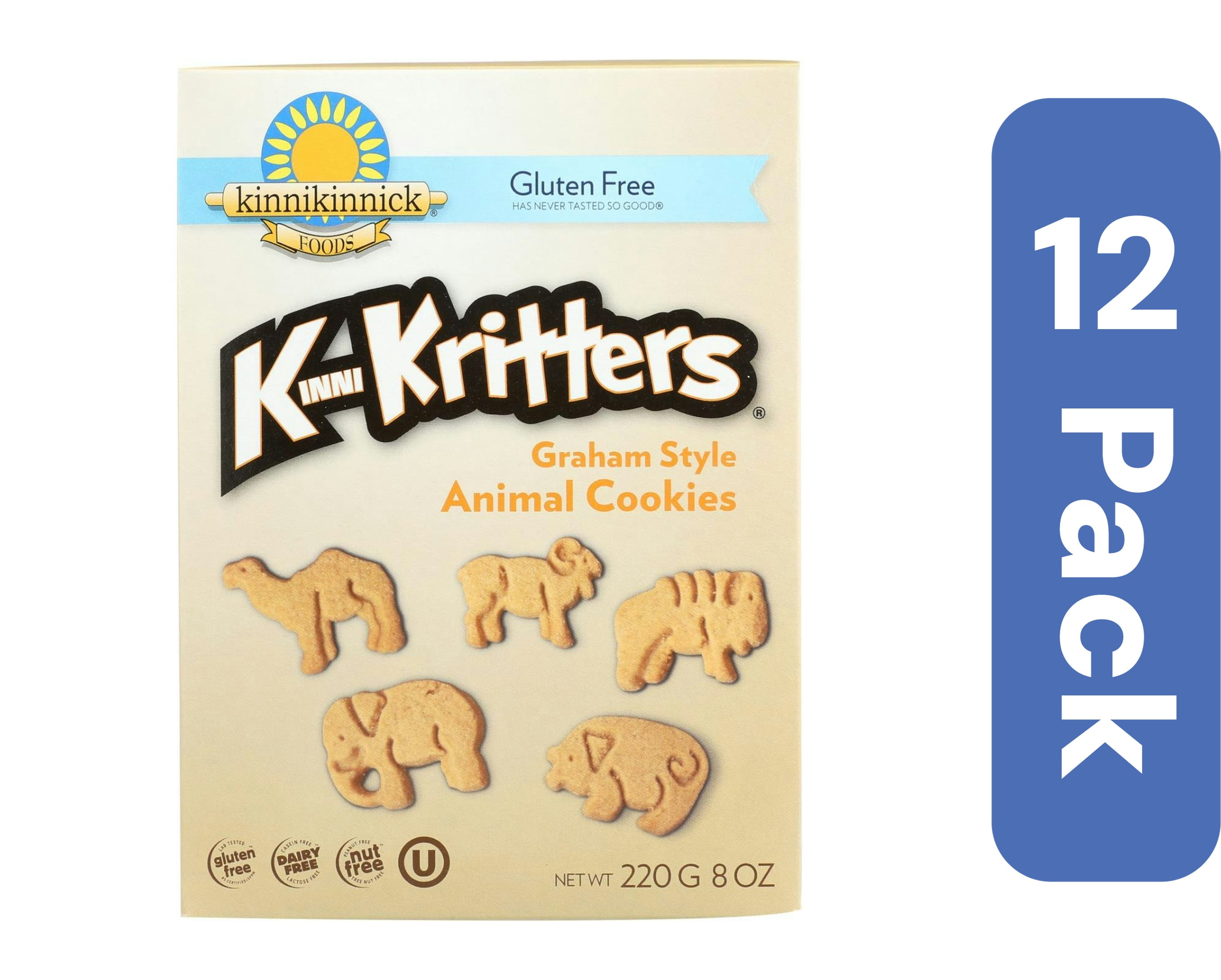 Kinnikinnick Animal Cookies Graham Characters 8 oz (Pack of 12 ...