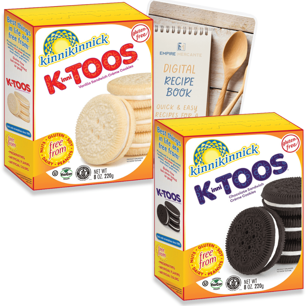 Kinnikinnick Gluten Free Cookies Variety Pack of 2 with Empire Mercante ...
