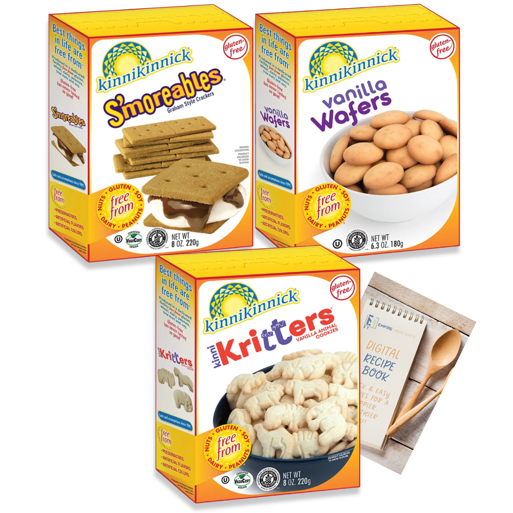 Kinnikinnick Gluten Free Cookies Variety Pack of 3 with Empire Mercante ...
