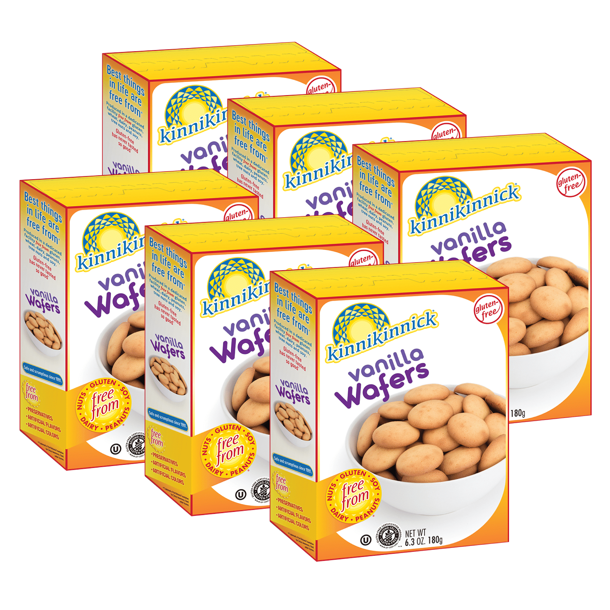 Kinnikinnick Vanilla Wafer Cookies - Gluten Free, 6 Pack - 6.3 oz ...