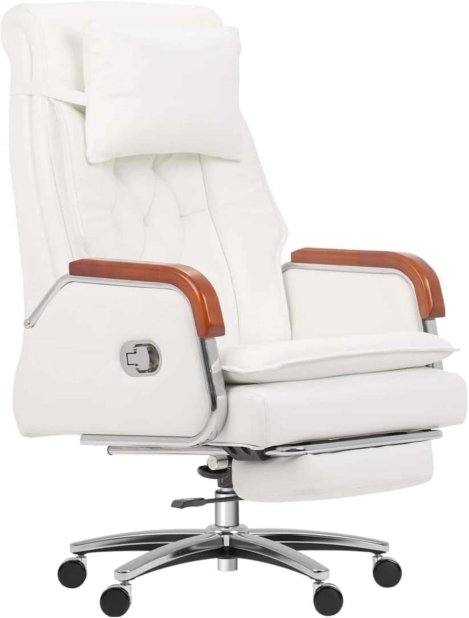 Kinnls Cameron Massage Office Chair Genuine Leather Managerial ...