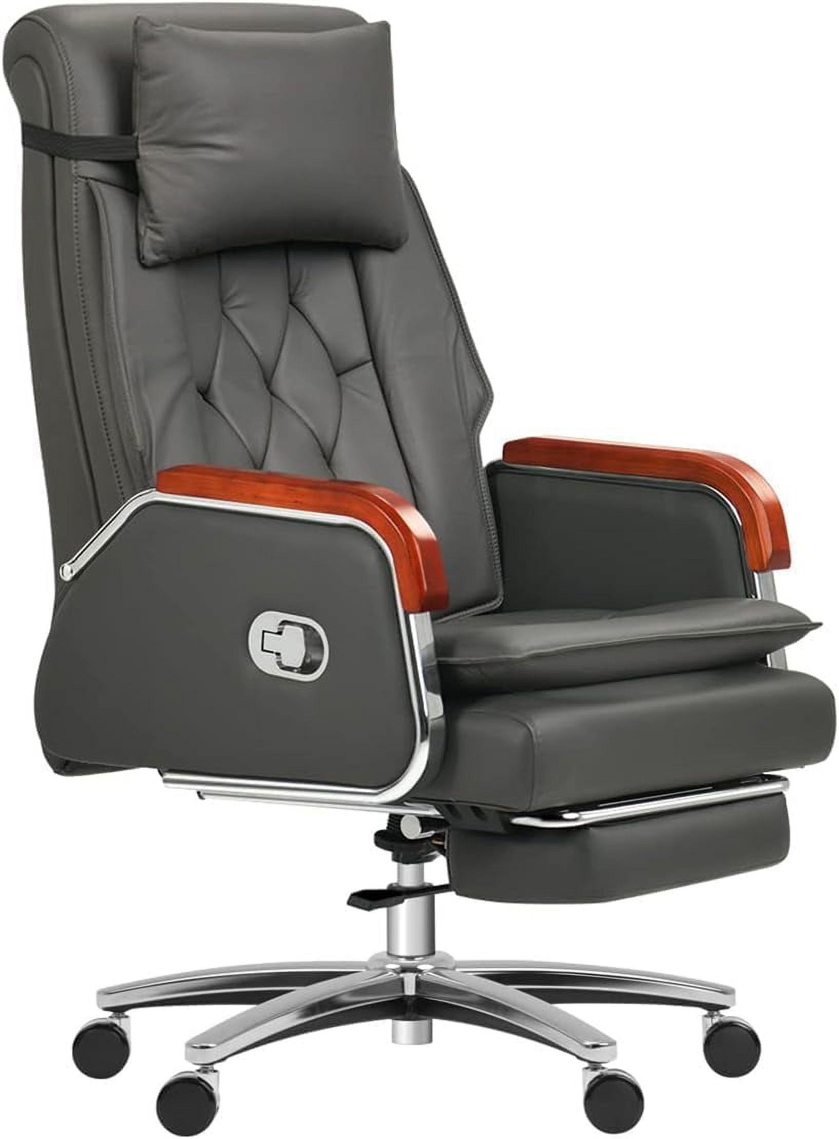 Kinnls Cameron Massage Office Chair Genuine Leather Managerial ...