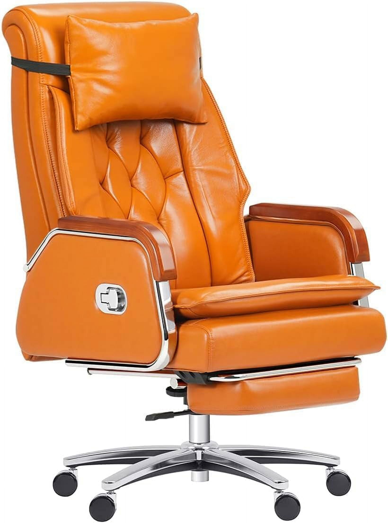 Kinnls Cameron Massage Office Chair Genuine Leather Managerial ...