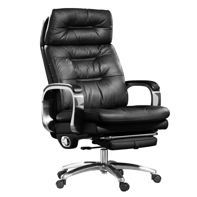 Kinnls Vane Office Chair Genuine Leather Ergonomic With Massager