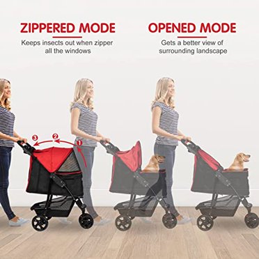 Karmas Product Pet Stroller Foldable Doggy Stroller Two-Seater Carrier ...