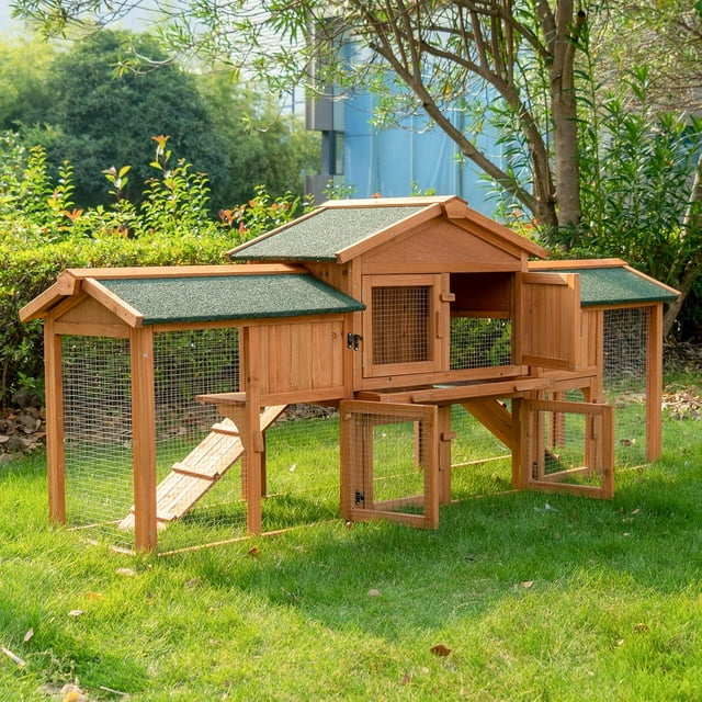Kinpaw Rabbit Cage Hutch 74” Outdoo Bunny Hutch Large with Removable ...