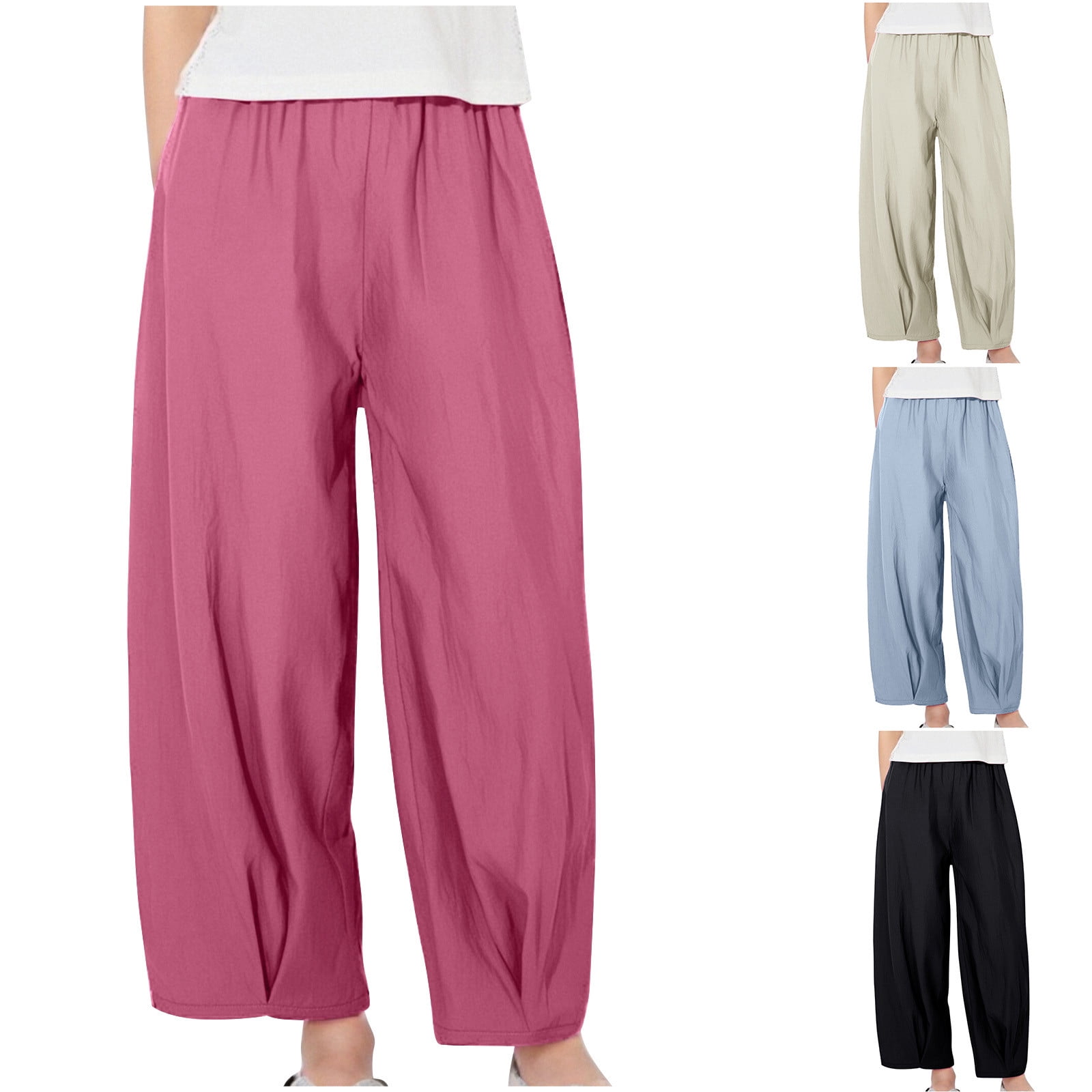 Kinrui Girls Line Harem Pants Anti-Mosquito Elastic Waist Summer ...