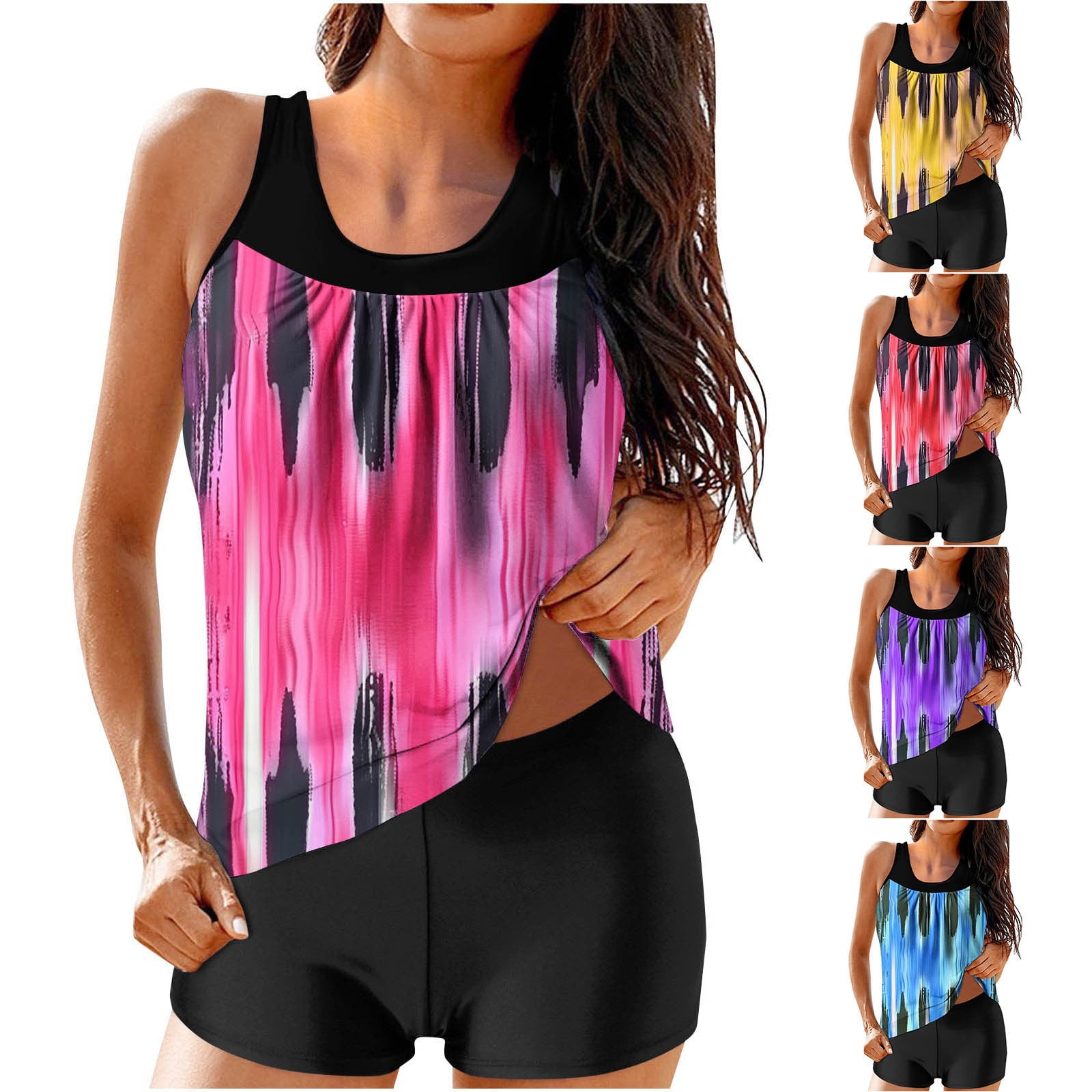 Kinrui Tankini Swimsuits for Women Full Coverage Bathing Suit Tummy ...