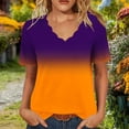 Kinrui Womens Plus Size Tops Short Sleeve V Neck Scallop Trim T-Shirts ...