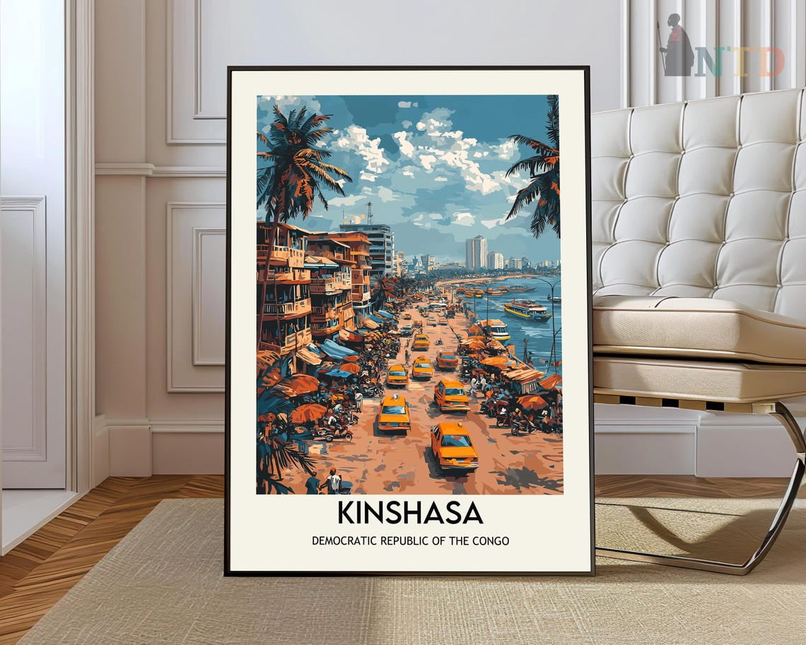 Kinshasa Poster, Kinshasa Travel Print, Drc Travel Poster, African ...