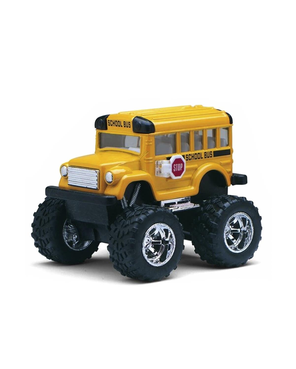 Kinsmart 4 Funny Yellow School Bus with Monster Wheels Diecast Model ...