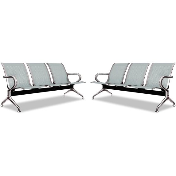 Kinsuite 2Pcs Waiting Room Chairs - 3-Seat Airport Reception Chairs ...