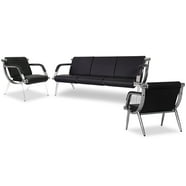 Kinbor Reception Chairs Modern Entryway Bench, 3-Seat Waiting Room ...