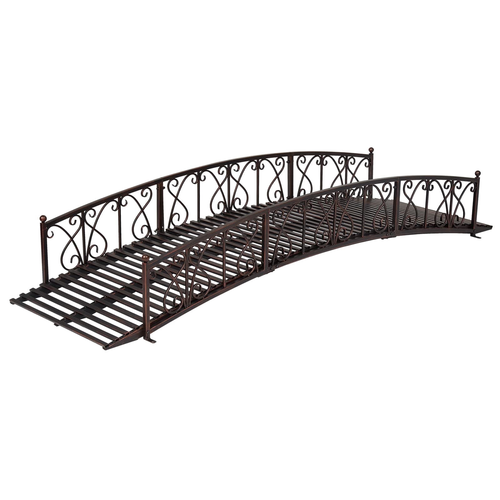 Kinsuite 8FT Metal Garden Bridge - Iron Bridge Decorative Footbridge ...