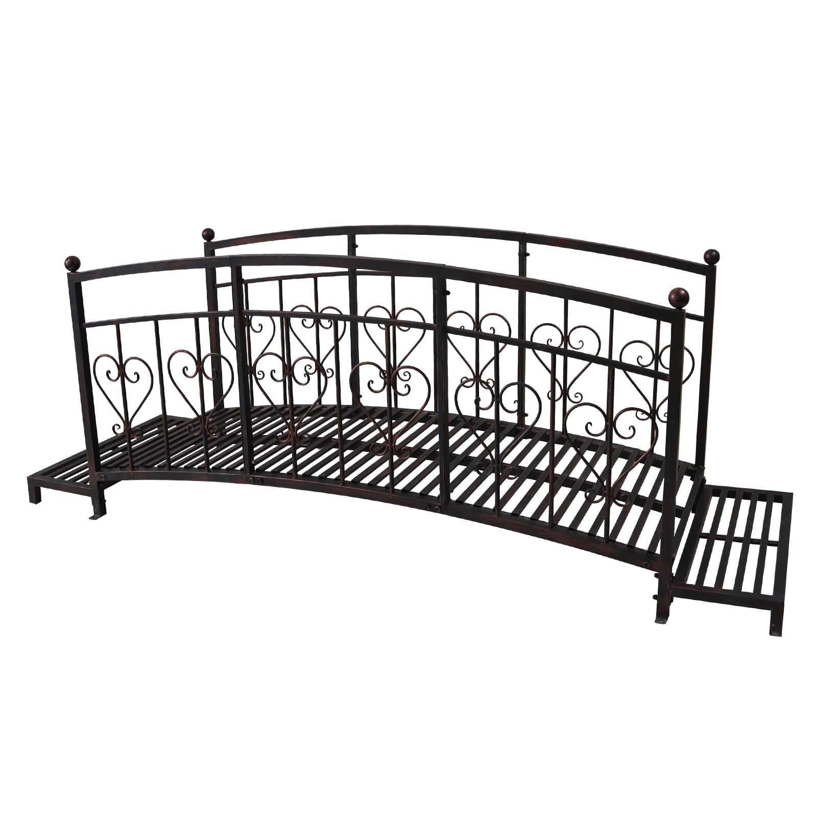 Kinsuite 8FT Metal Garden Bridge - Pond Bridge Decorative Footbridge ...
