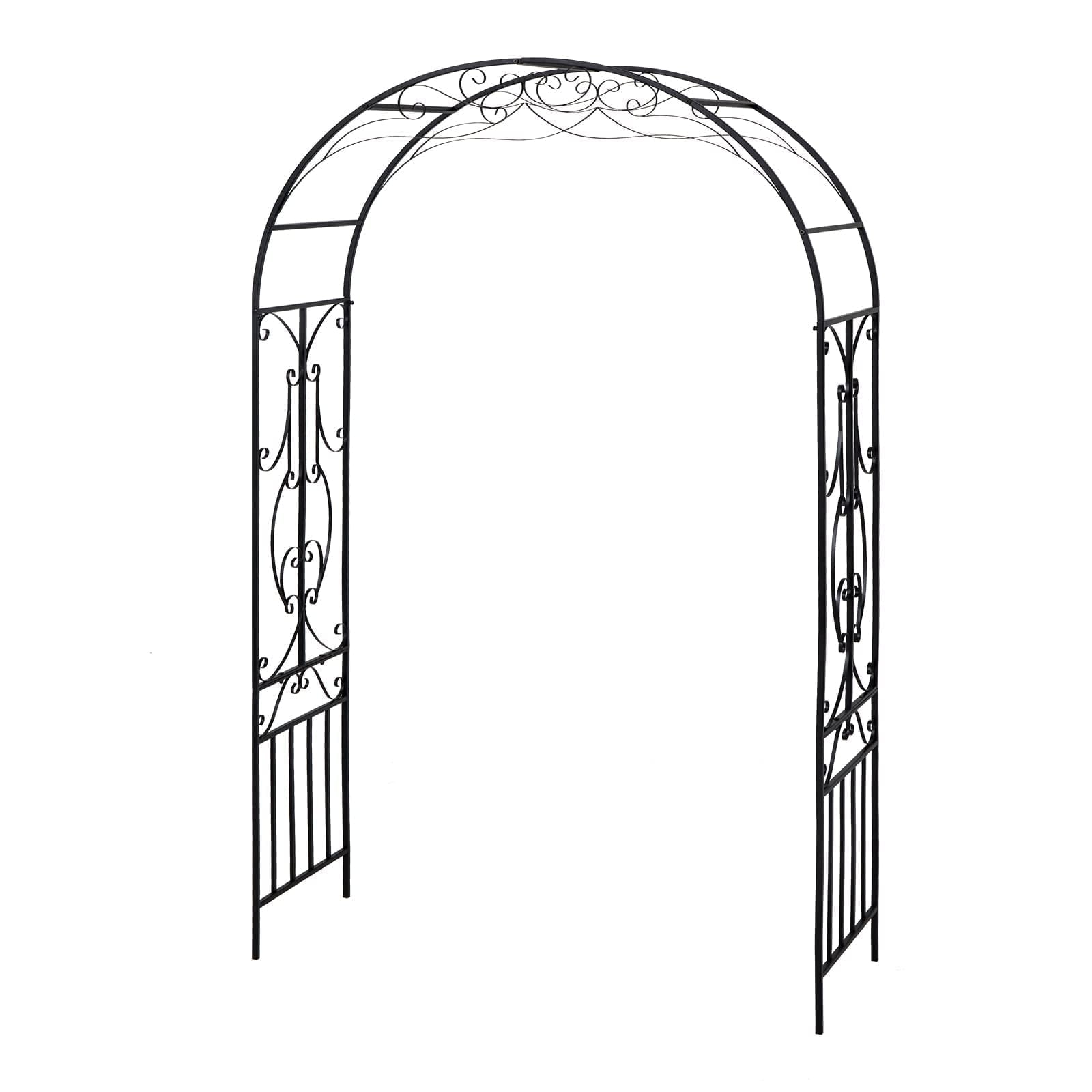 Kinsuite Black Outdoor Steel Garden Arbors - Black Metal Archway Arches ...