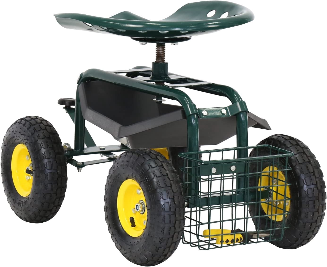 Kinsuite Garden Cart Rolling Work Seat Outdoor Lawn Yard Patio Wagon ...