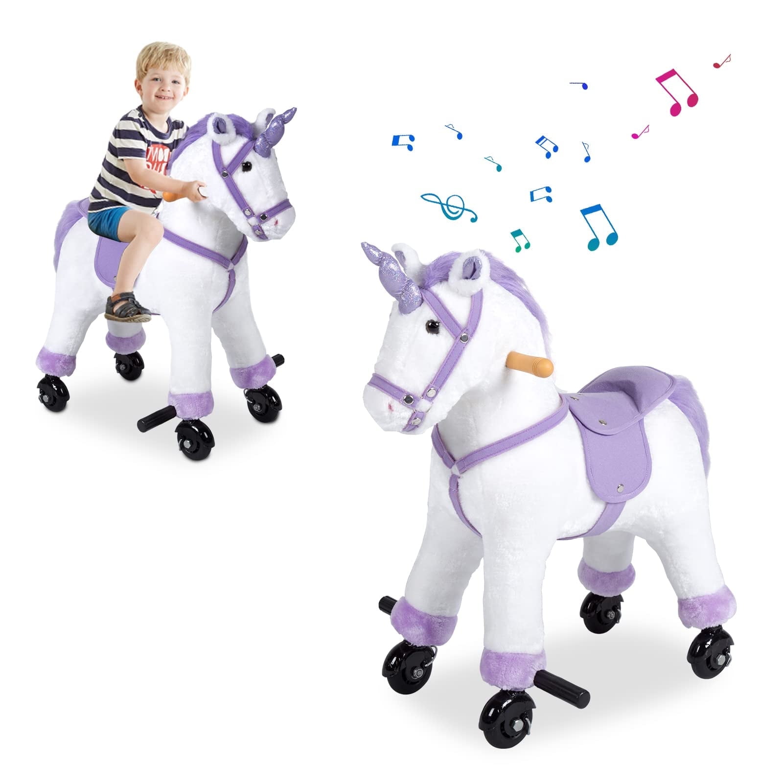 Kinsuite Kids Plush Toy Rocking Horse - Walking Toddler Riding Toy ...