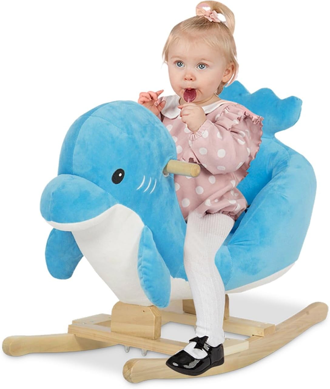 Kinsuite Rocking Horse Rocker - Animals Ride-On Toy, Plush Wooden ...