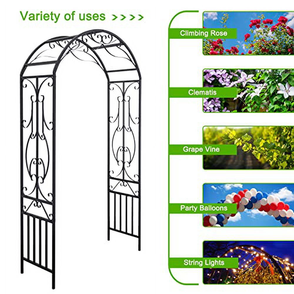 Kintness Garden Arch Arbor for Climbing Plants Outdoor Lawn Backyard ...