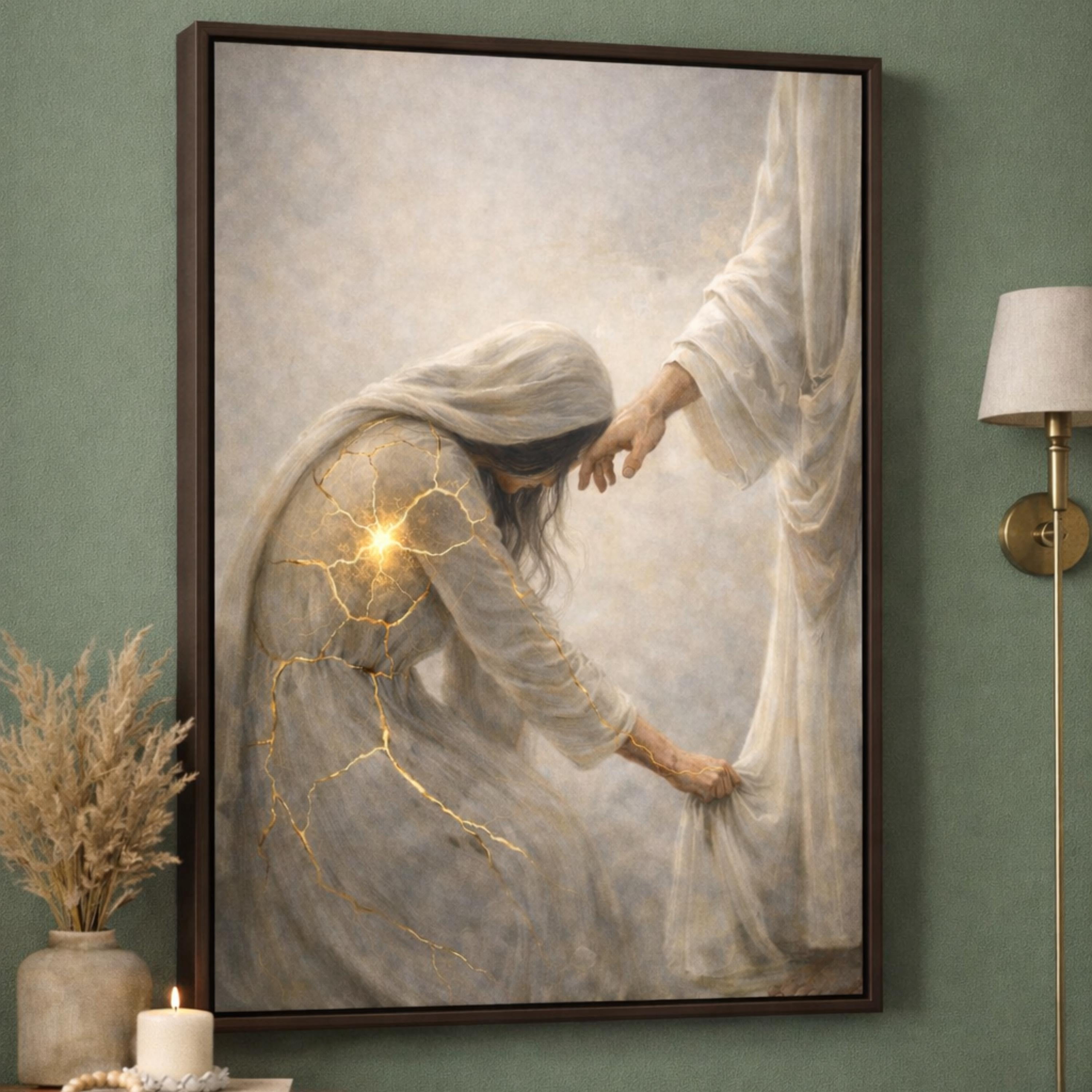 Kintsugi Faith Christian Art Woman Healed by Faith Wall Art Jesus ...