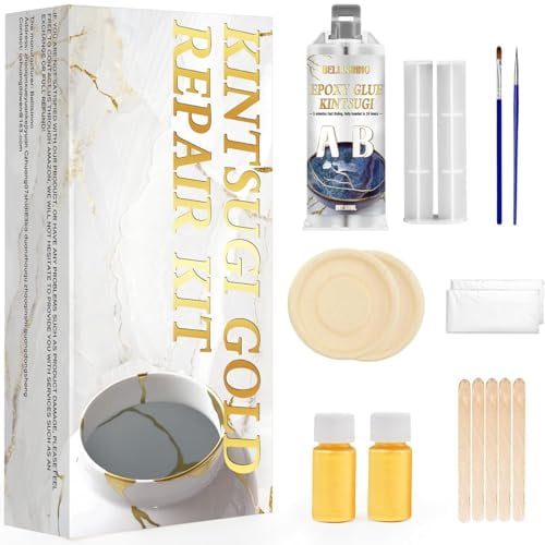 Kintsugi Kit Gold Repair, Gold Glue for Ceramics and Porcelain Repair, Kintsugi Kit Repair Your ...