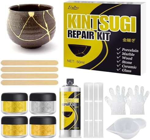 Kintsugi Repair Kit - 4 Colors Food ＆Dishwasher Glue for Pottery and ...