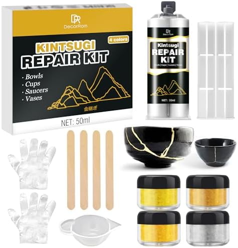 Kintsugi Repair Kit - Food Safe Kintsugi Kit Repairs Broken Ceramics, Glass, Jade, Sculptures ...