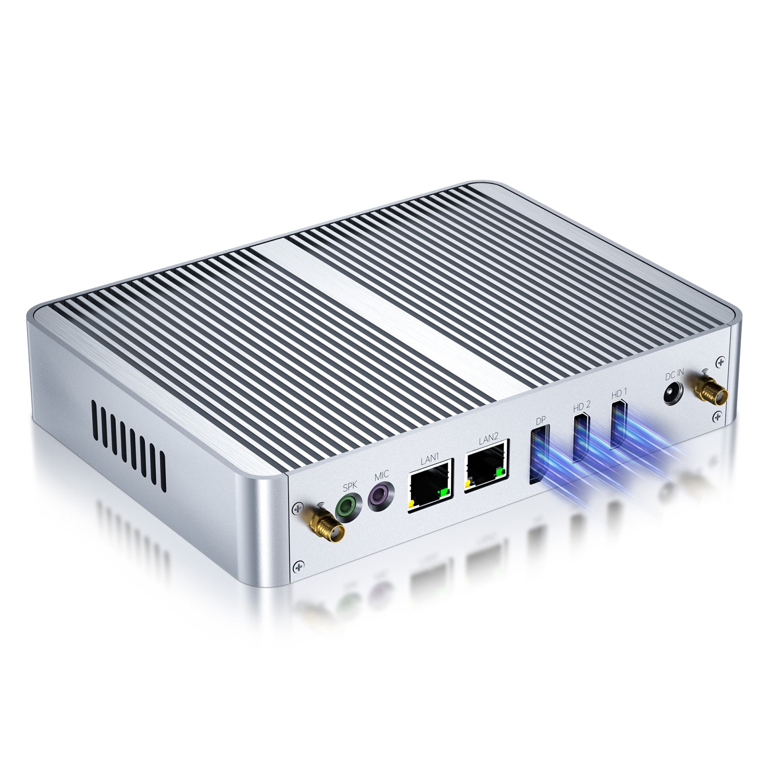 Kinupute Fanless Mini PC, 4-Core 12th Gen, 16G DDR4, 1T NVME SSD ...