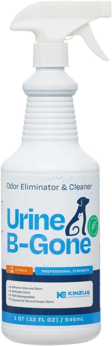 Kinzua Environmental Urine B-Gone, Enzyme Odor Eliminator & Pet Stain Remover, 32oz, Citrus ...